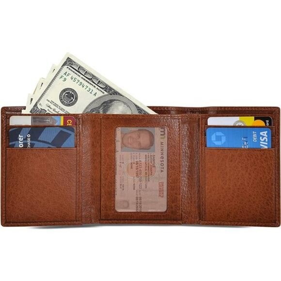 Accessories | Leather Trifold Wallets For Men With Id And Rfid Blocking ...